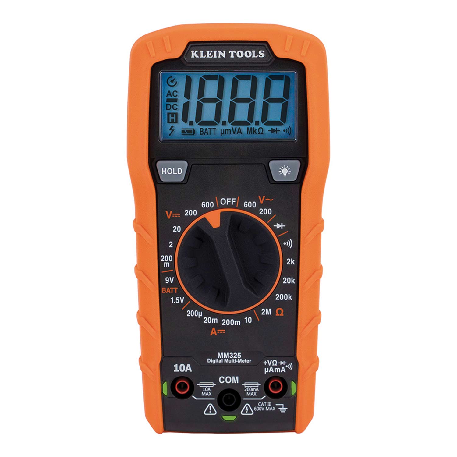 KLEIN Digital Multimeter, Manual-Ranging, 600V