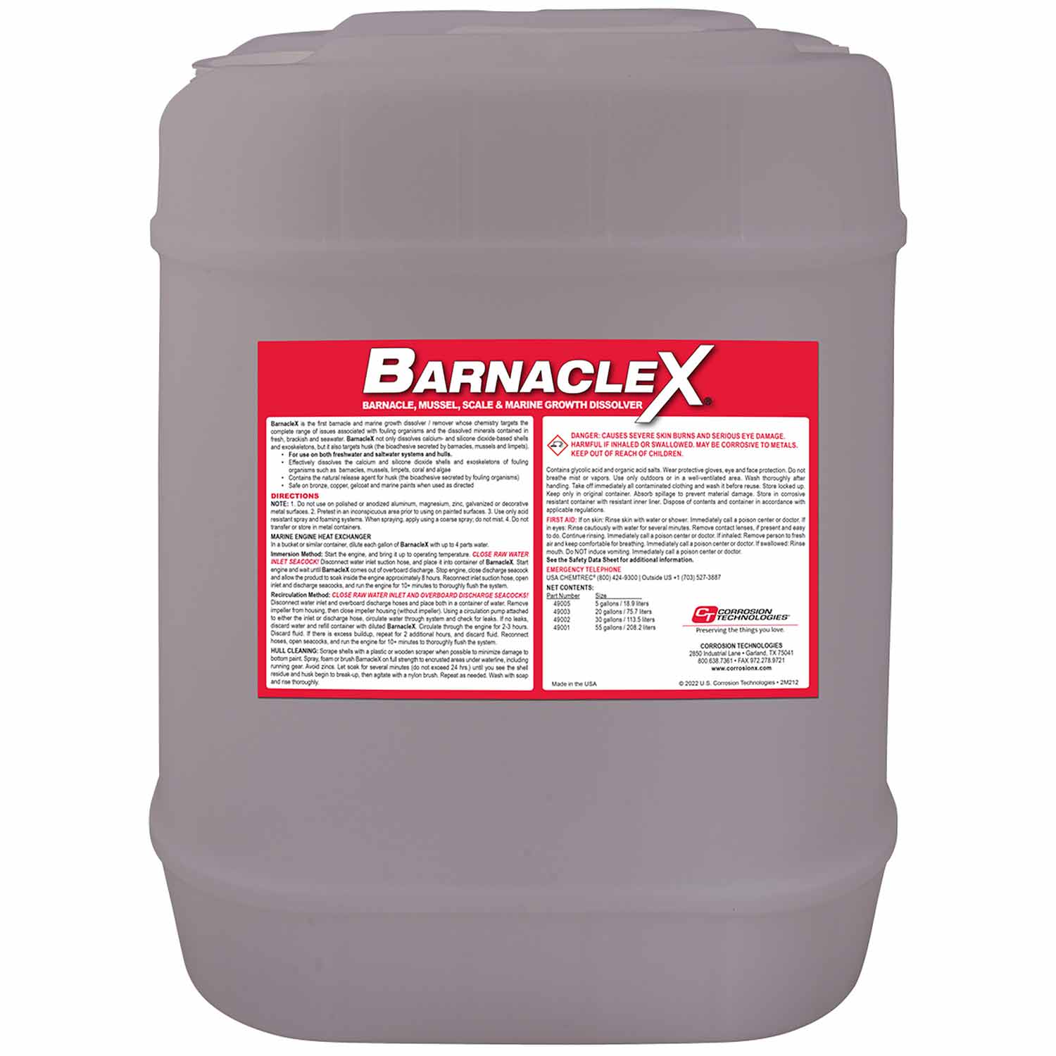 CORROSION-X Barnacle-X Scale & Marine Growth Dissolver, 5 Gallons