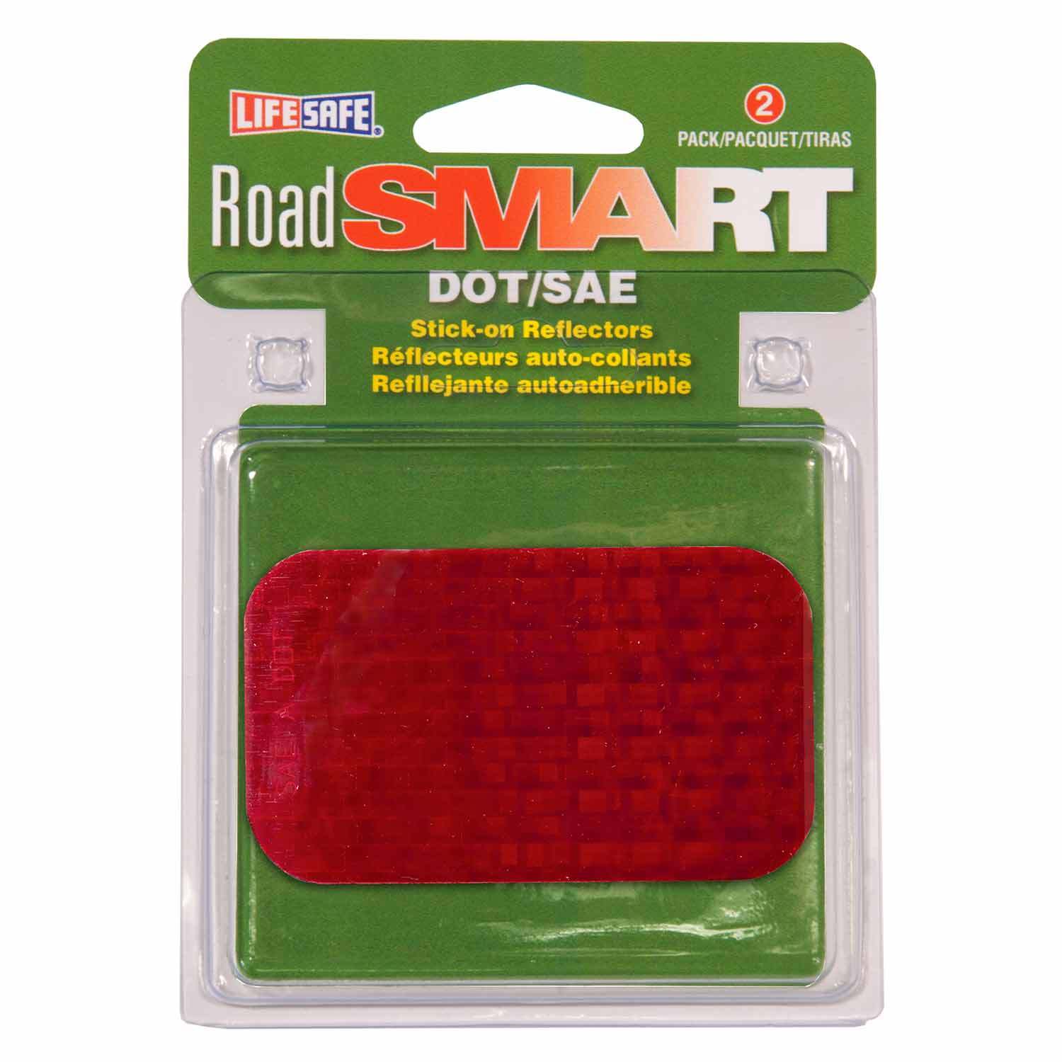 INCOM 2" X 3 1/2" Road Smart Stick-On Reflectors, 2-Pack