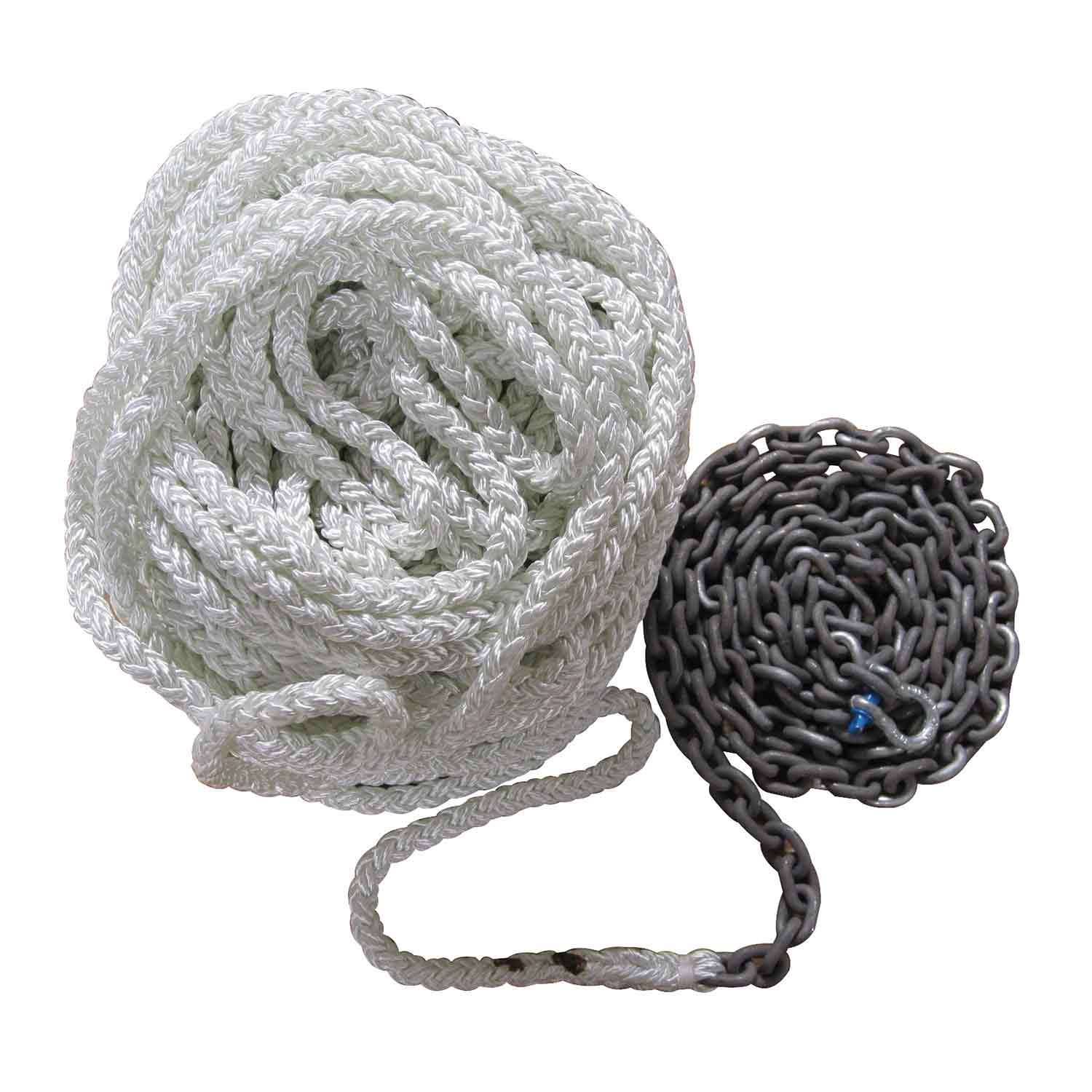 Lewmar 1/2″ × 100′ 8-Plait Nylon Rope & G4 Chain Anchor Rode