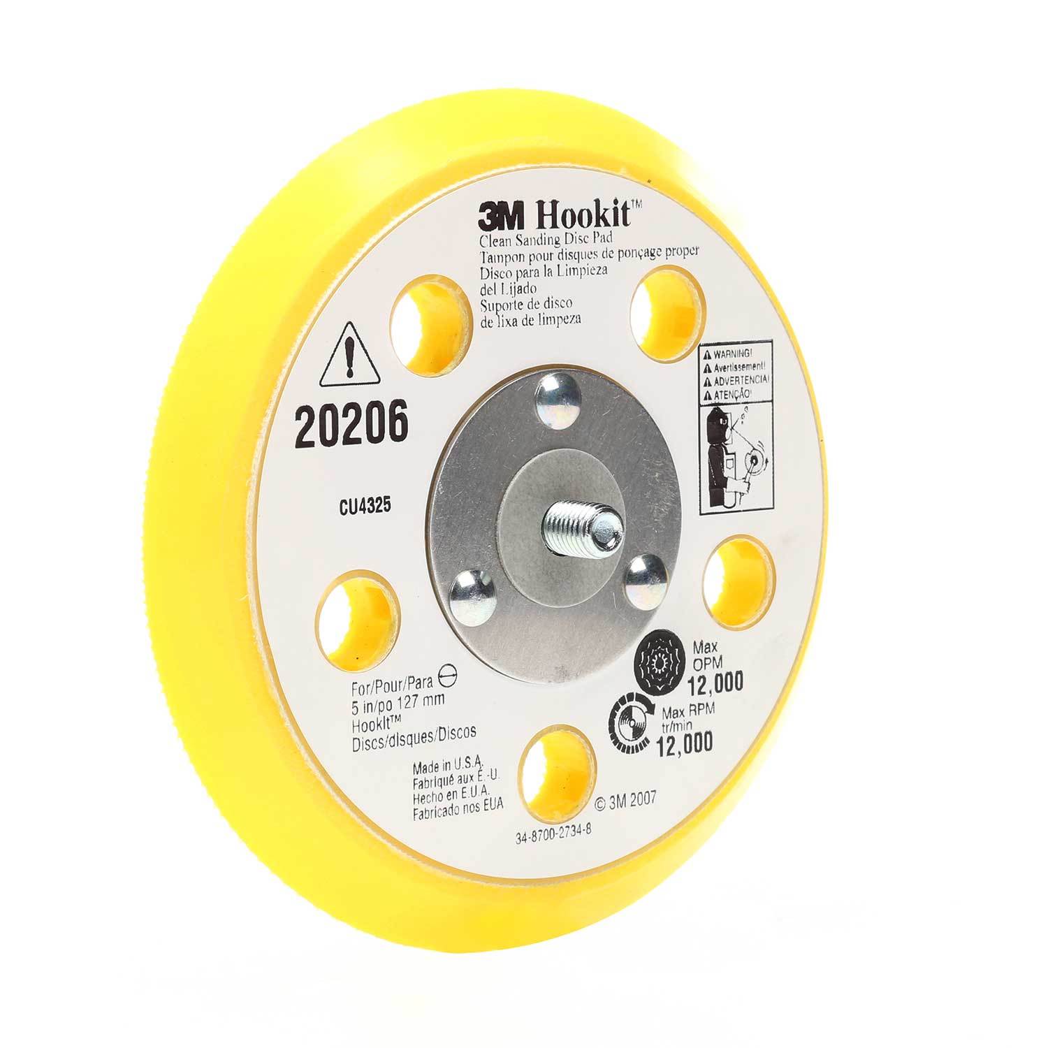 3M Hookit™ Clean Sanding Backup Pad, 5" x 1/2"