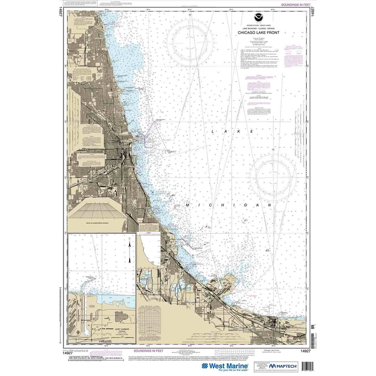 NOAA Maptech® NOAA Recreational Waterproof Chart-Chicago Lake Front ...