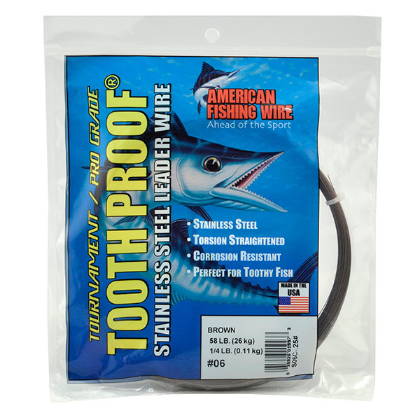 AMERICAN FISHING WIRE #7 Tooth Proof® Stainless Steel Leader Wire, 69lb ...
