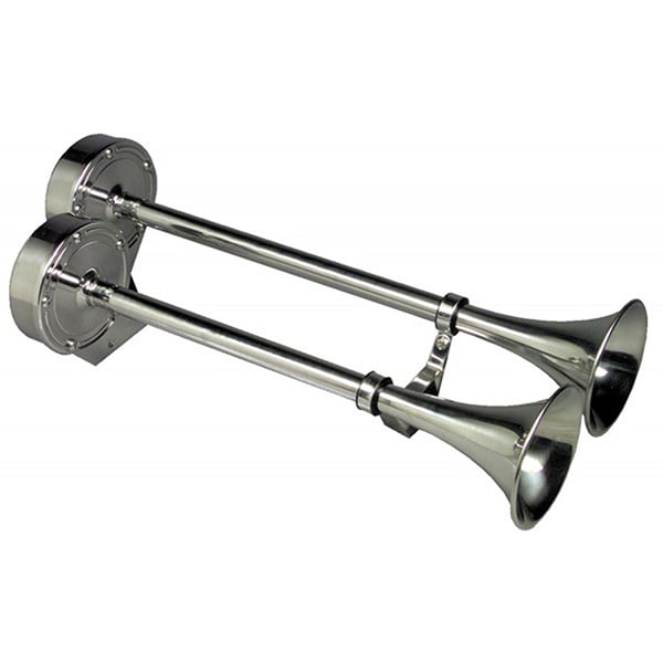 ONGARO MARINE Deluxe Stainless Steel Waterproof Shorty Dual Trumpet