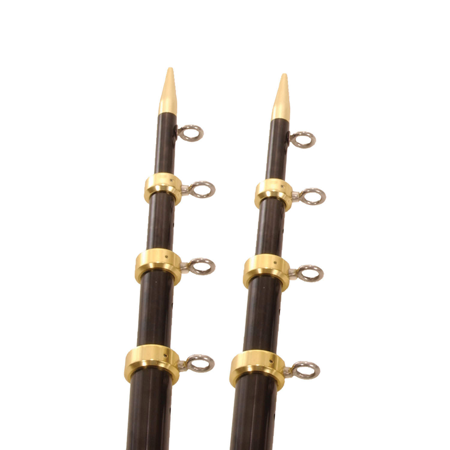 Telescoping Aluminum Outrigger Poles, 15'HD, Black/Gold | West Marine