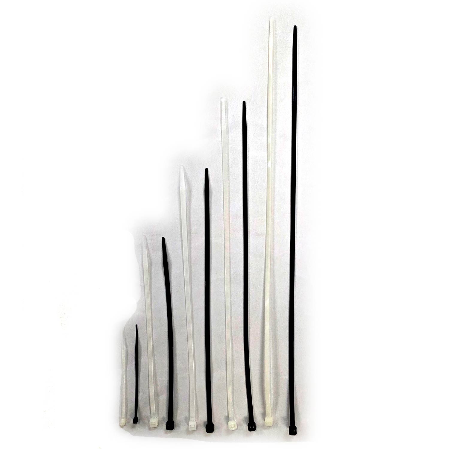 SEAFIT Nylon Cable Ties, Assorted Sizes, Black & White, 100-Pack