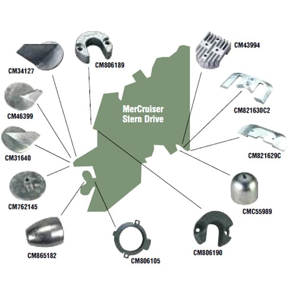 MARTYR Outdrive Anode Kit , Magnesium, MerCruiser, CM806189M