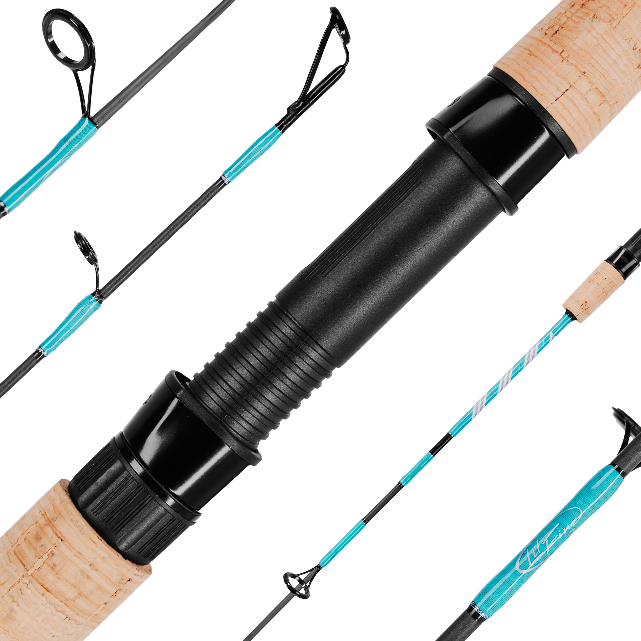 BLACKFIN RODS 4'3" Li'l Finz Kids Spinning Rod, Medium Power, Teal