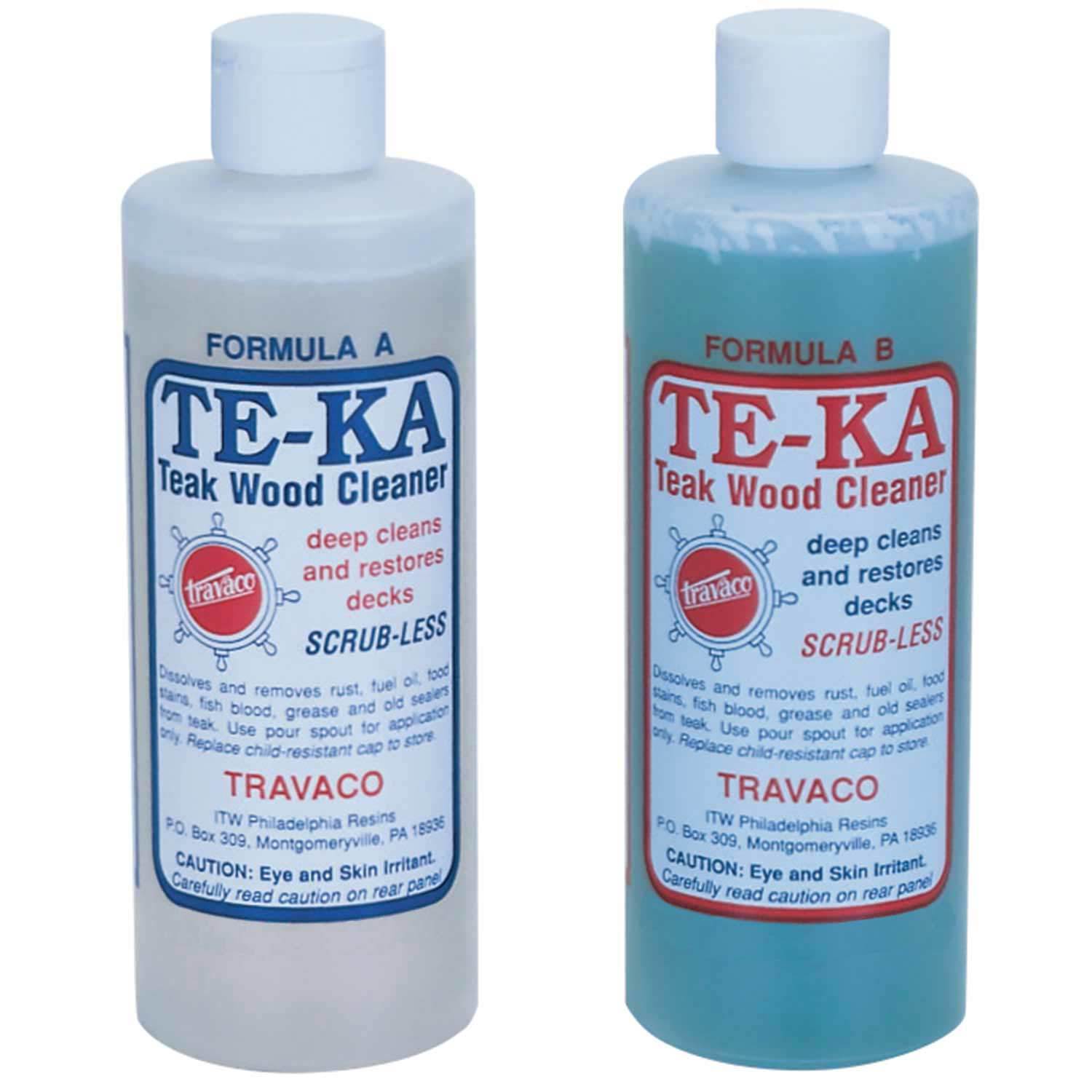 Travaco TE-KA Teak Cleaner Kit - Two-Part Wood Cleaning
