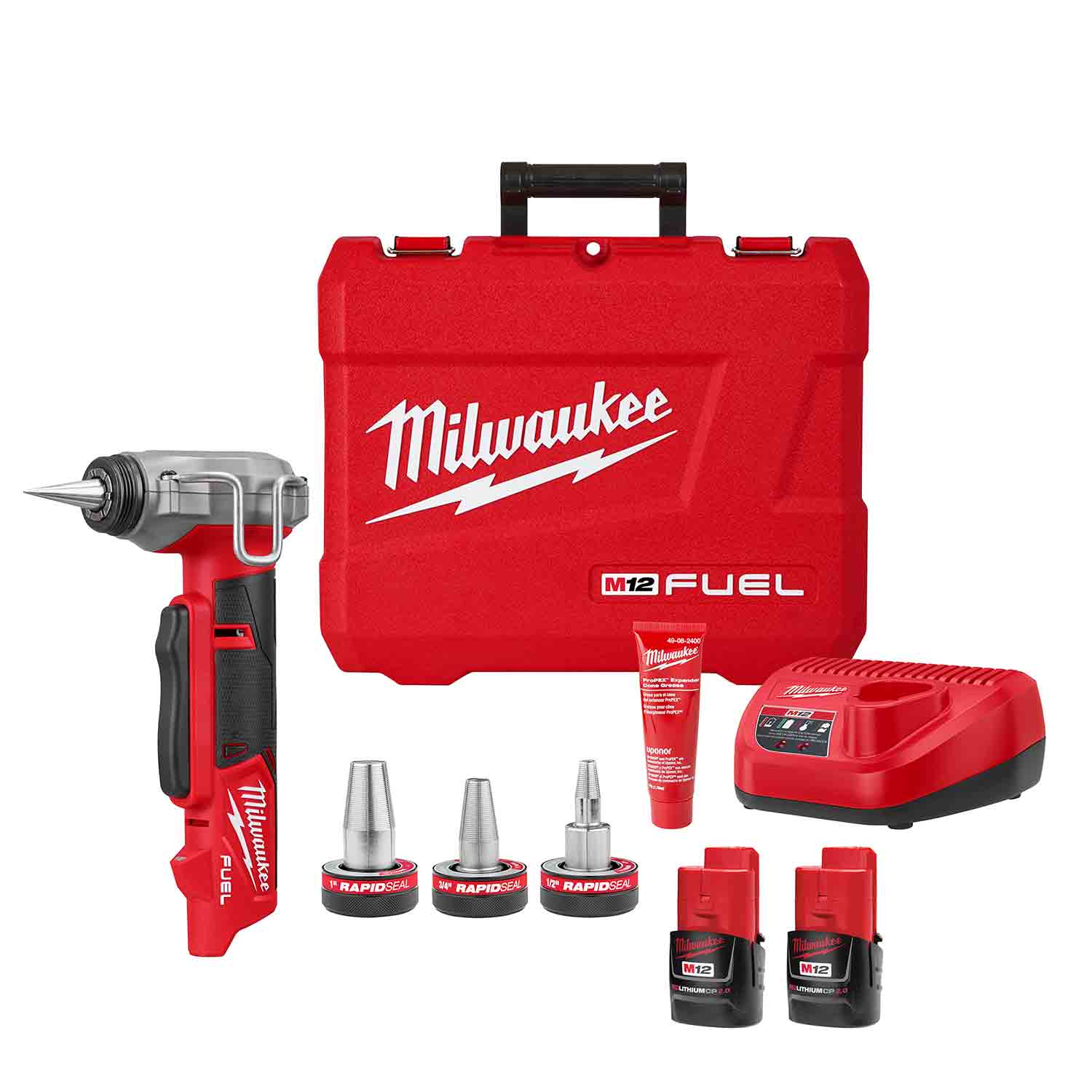 MILWAUKEE M12 FUEL™ ProPEX® Expander Kit with 1/2"-1" RAPID SEAL ...