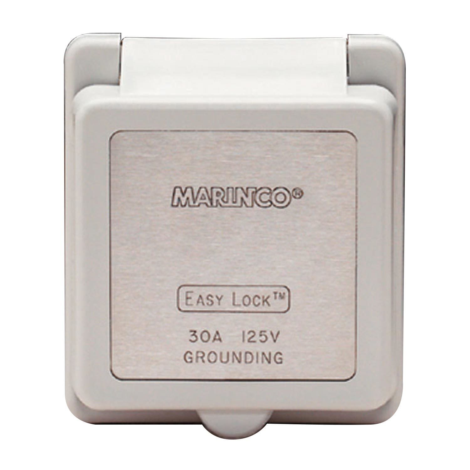 MARINCO Inlet Cap & Bezel, 30A 125V, Square, White