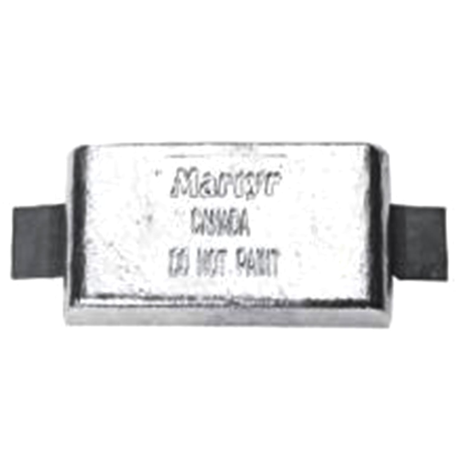 MARTYR Zinc Hull Anode w/Aluminum Straps- 6"L x 3 1/2"W x 1" thickness (W)