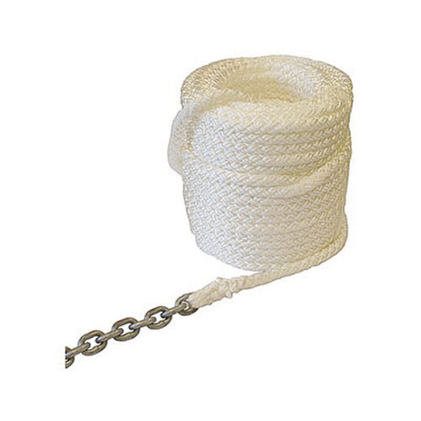 NEW ENGLAND ROPES 5/8" X 150' Premium Nylon Megaplait-Chain Rode, White