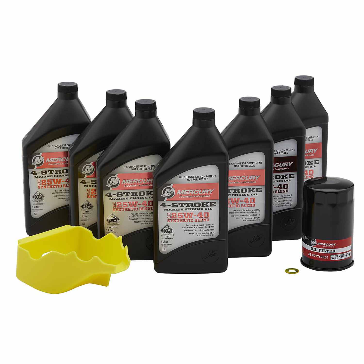 MERCURY MARINE Mercury 8M0188359 SAE 25W-40 4-Stroke Outboard Oil Change Kit for Mercury L6 200 ...